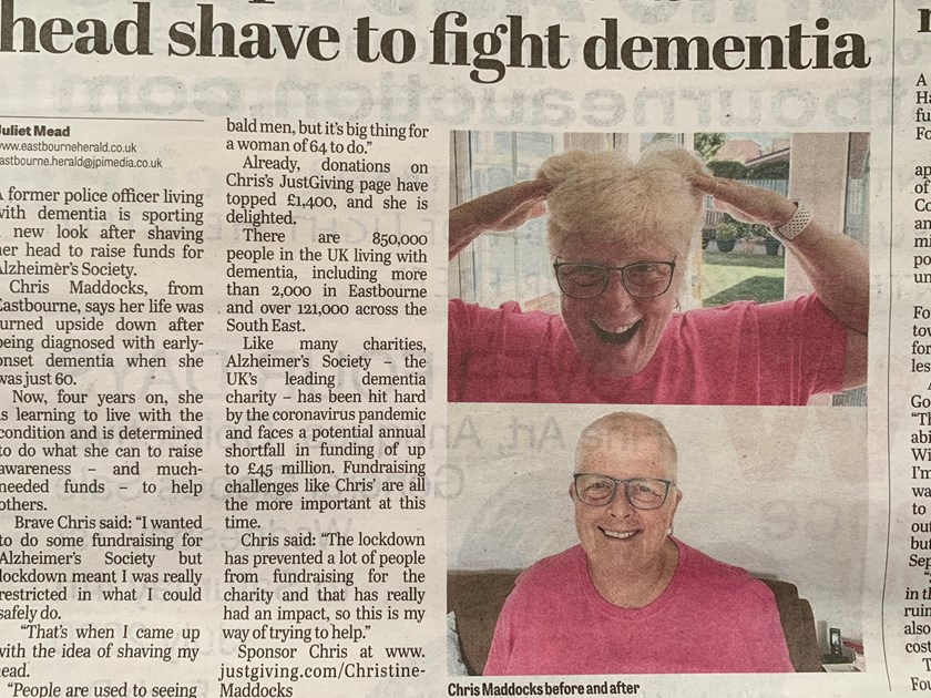 Christine Maddocks is fundraising for Alzheimer's Society