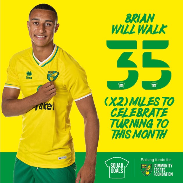 Brian Colley is fundraising for Norwich City Community Sports Foundation