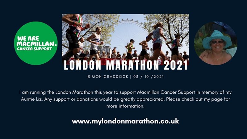 SIMON CRADDOCK is fundraising for Macmillan Cancer Support