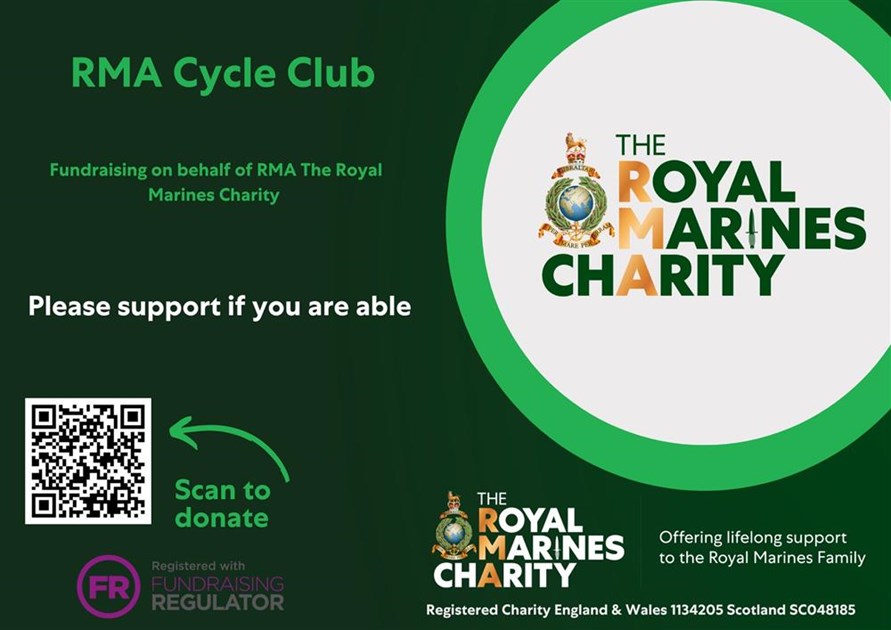 RMA Cycle Club is fundraising for RMA - The Royal Marines Charity