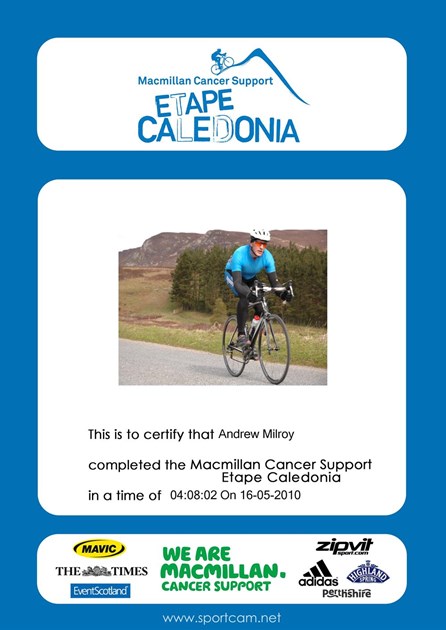 Andrew Milroy is fundraising for Macmillan Cancer Support