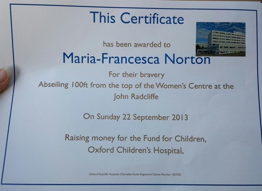 Maria-Francesca Norton is fundraising for Oxford Hospitals Charity