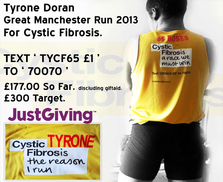 Tyrone Doran is fundraising for Cystic Fibrosis Trust
