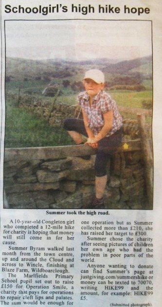 Summer Byram is fundraising for Operation Smile United Kingdom