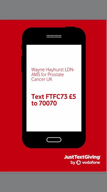 Wayne Hayhurst is fundraising for PROSTATE CANCER UK