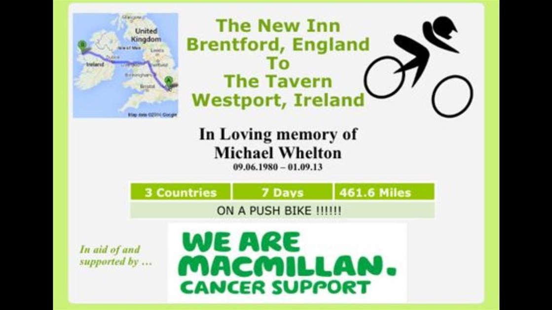 Chris Whelton is fundraising for Macmillan Cancer Support