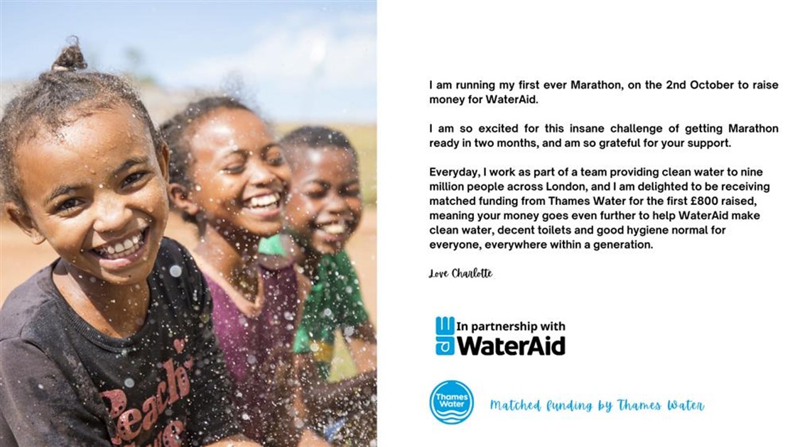 Charlie Page is fundraising for WaterAid