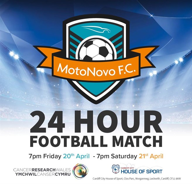 MotoNovo FC is fundraising for Cancer Research Wales