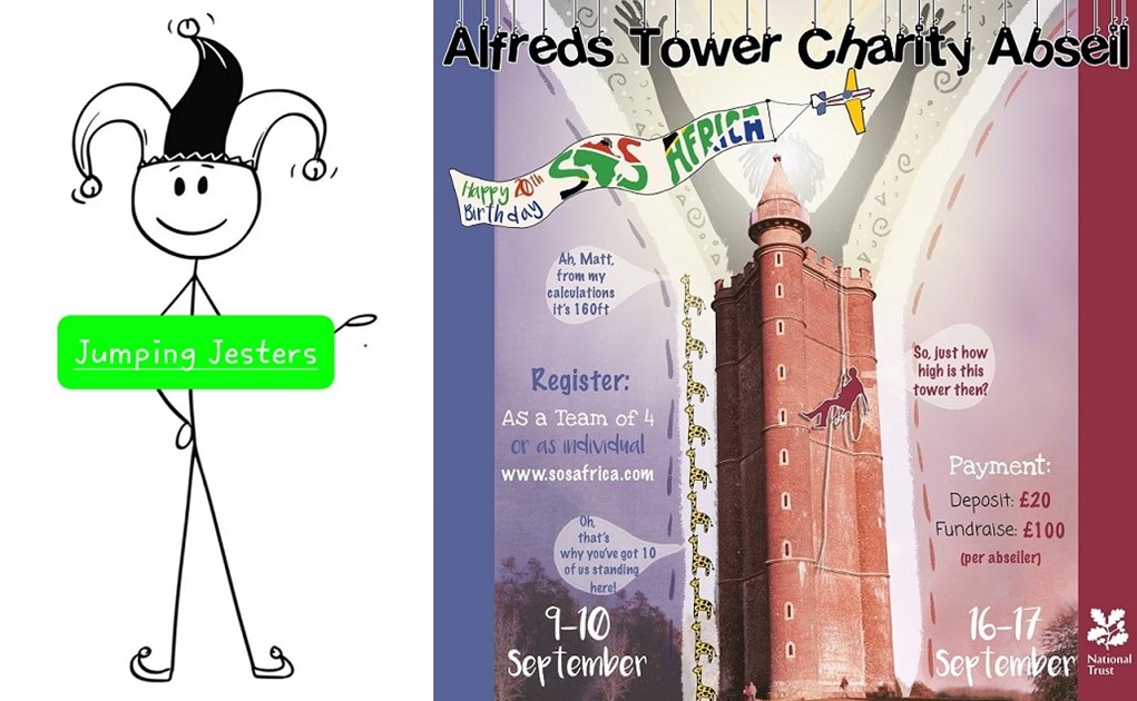 Jumping Jesters Abseil Team is fundraising for SOS Africa