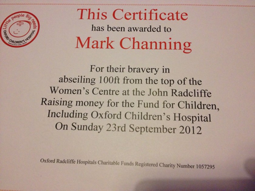 Mark Channing is fundraising for Oxford Hospitals Charity