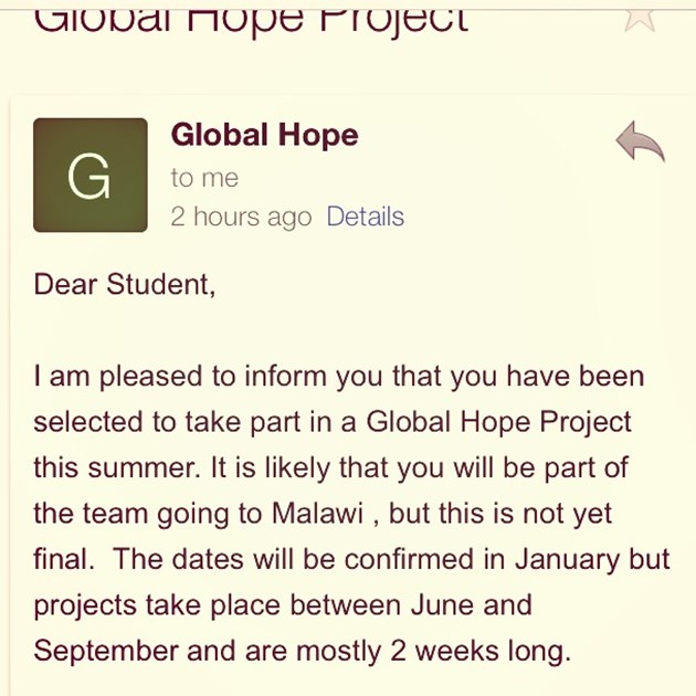 Hannah Melia is fundraising for Liverpool Hope University (Global Hope)