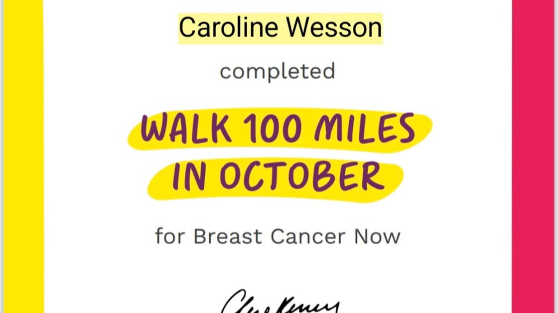 Caroline Wesson is fundraising for Breast Cancer Now