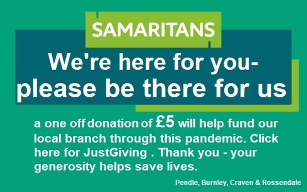 David Seaward is fundraising for Samaritans Pendle (Nelson)