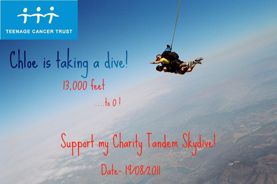 Chloe Garner is fundraising for Teenage Cancer Trust