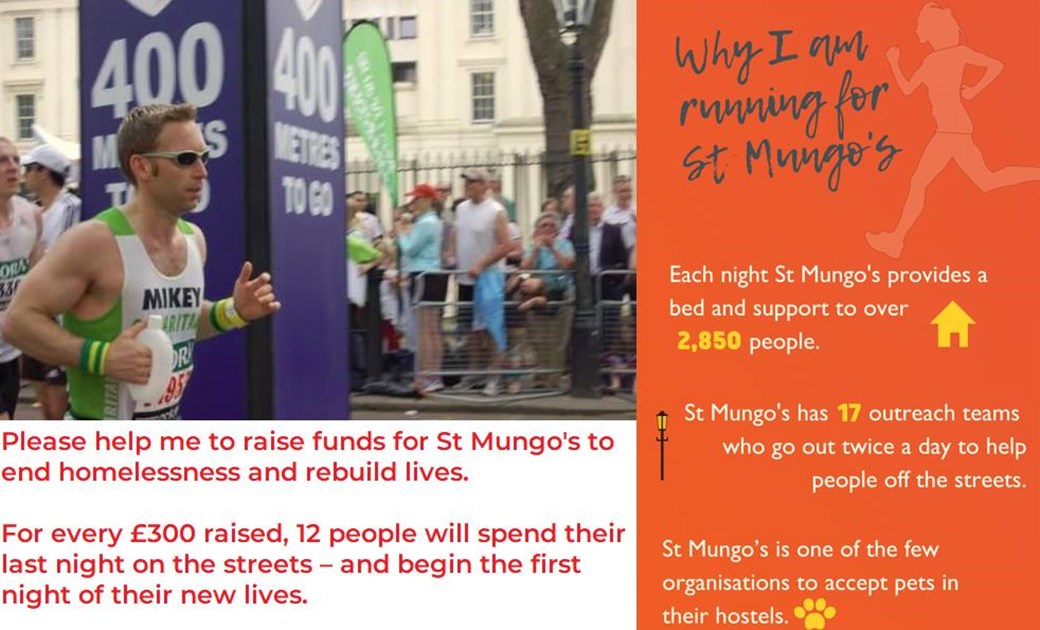 Mike Guida is fundraising for St Mungo's