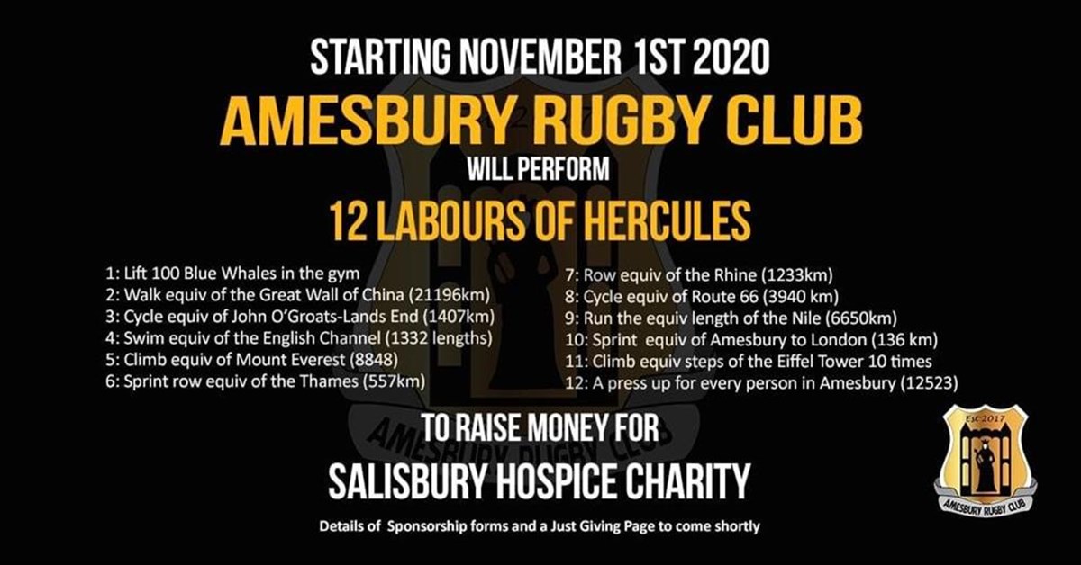 Amesbury Rugby Club is fundraising for Salisbury Hospice Charity