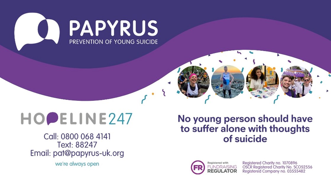 Pat Lawrence is fundraising for PAPYRUS Prevention of Young Suicide