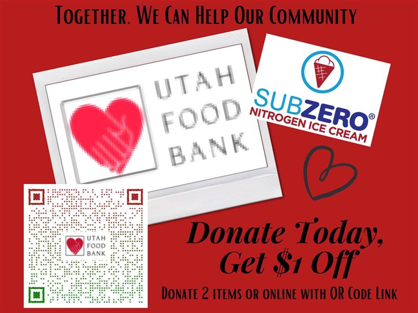 Sub Zero Nitrogen Ice Cream is fundraising for Utah Food Bank