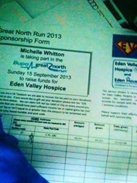 Michelle whitton is fundraising for Eden Valley Hospice
