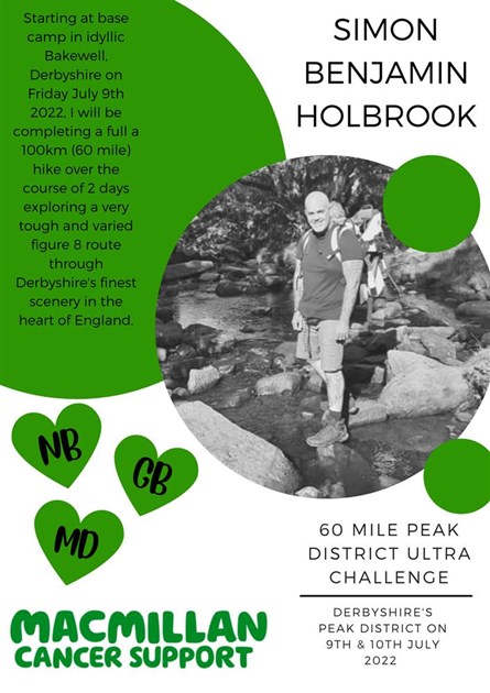 Simon Benjamin Holbrook is fundraising for Macmillan Cancer Support