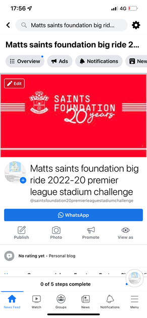 Matthew Headland is fundraising for Saints Foundation