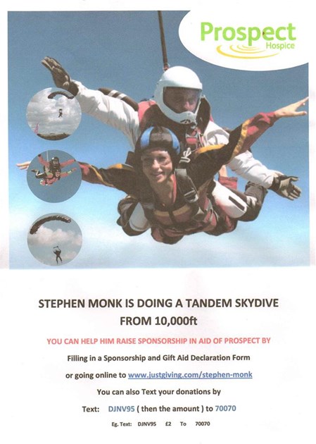 Stephen Monk is fundraising for Prospect Hospice