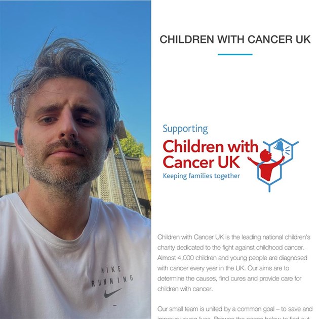 Jordan Rutherford is fundraising for Children with Cancer UK
