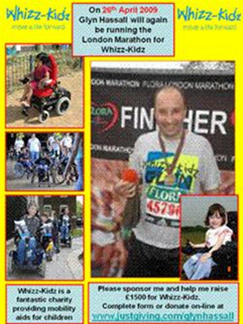Glyn Hassall is fundraising for Whizz Kidz