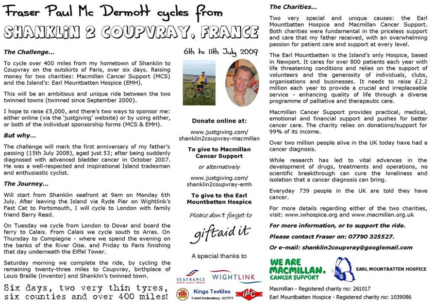 Fraser McDermott is fundraising for Mountbatten Isle of Wight