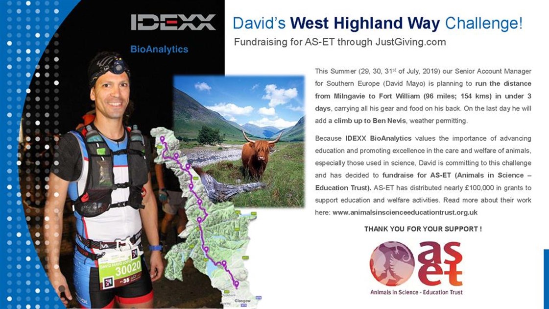 David Mayo is fundraising for ANIMALS IN SCIENCE - EDUCATION TRUST