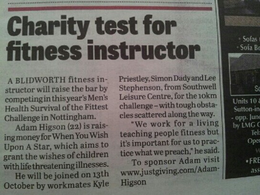 Adam Higson is fundraising for When You Wish Upon A Star