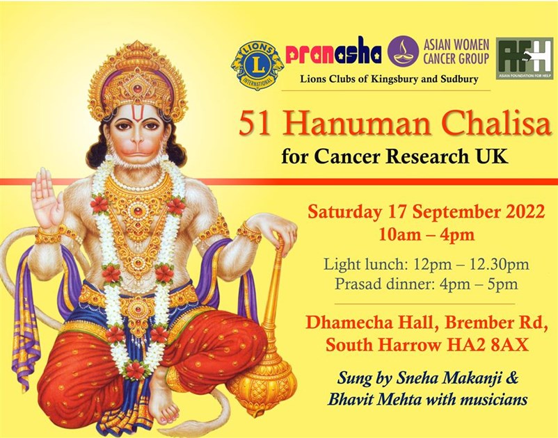 Hanuman Chalisa 4 CRUK is fundraising for Cancer Research UK